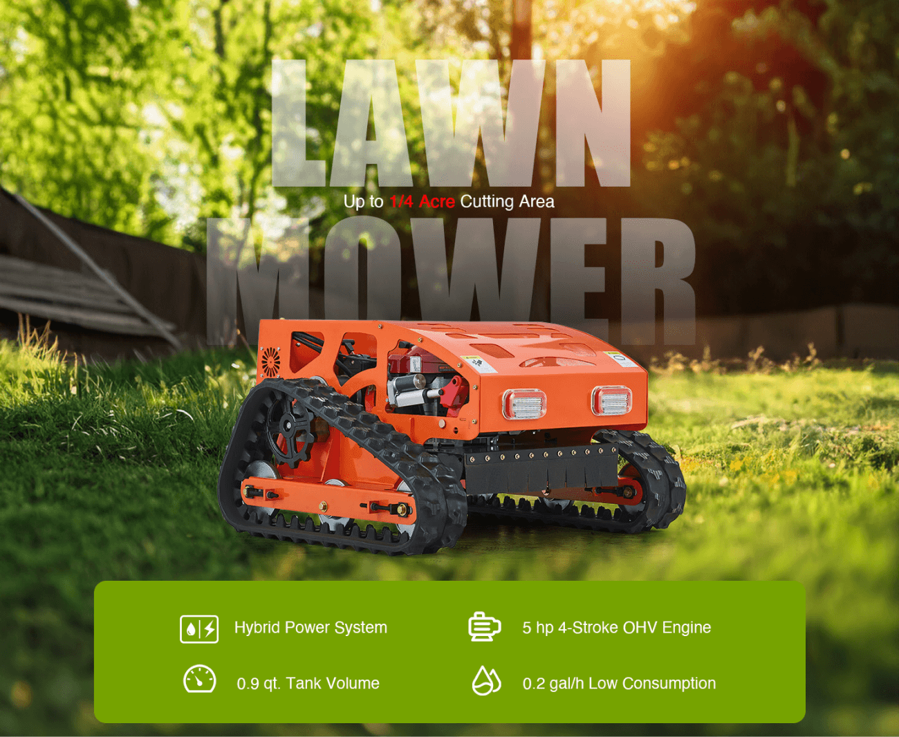 21-inch Remote Control Lawn Mower with 45°Slope Climbing – AHM