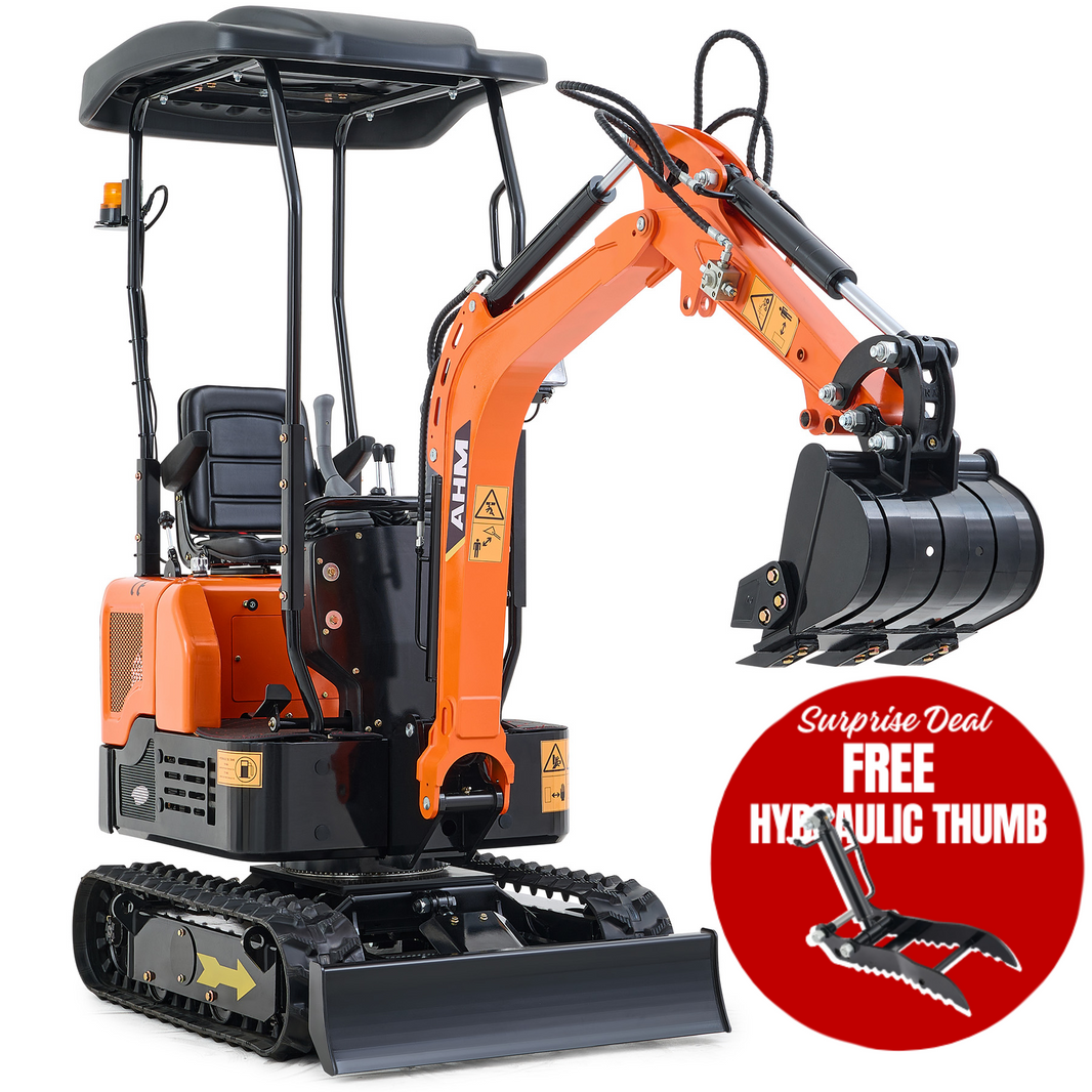 19.3" Mini Excavator Rake Attachment for Land Clearing, Debris Removin ...